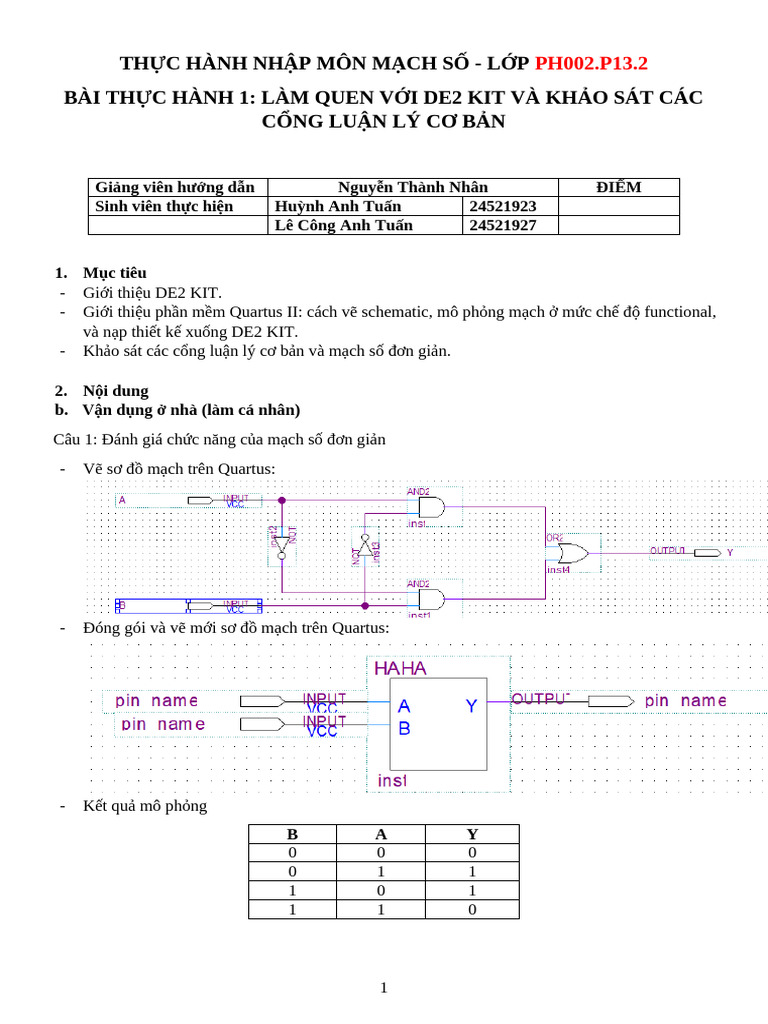 Lab1 Exercise | PDF