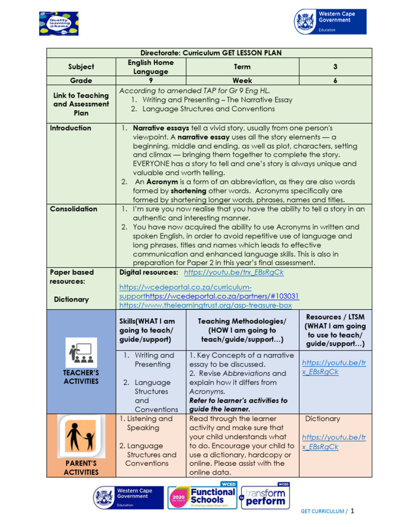 Narrative Essays and Acronyms Explained | PDF | Acronym | Linguistics