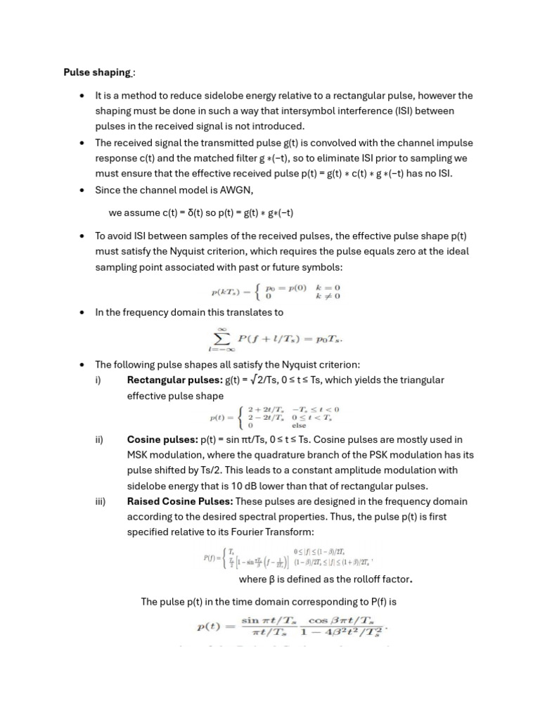 Pulse Shaping | PDF