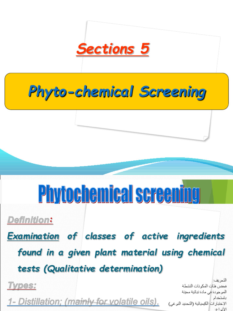 Section-5 (Phyto-Chemical Screening I) | PDF