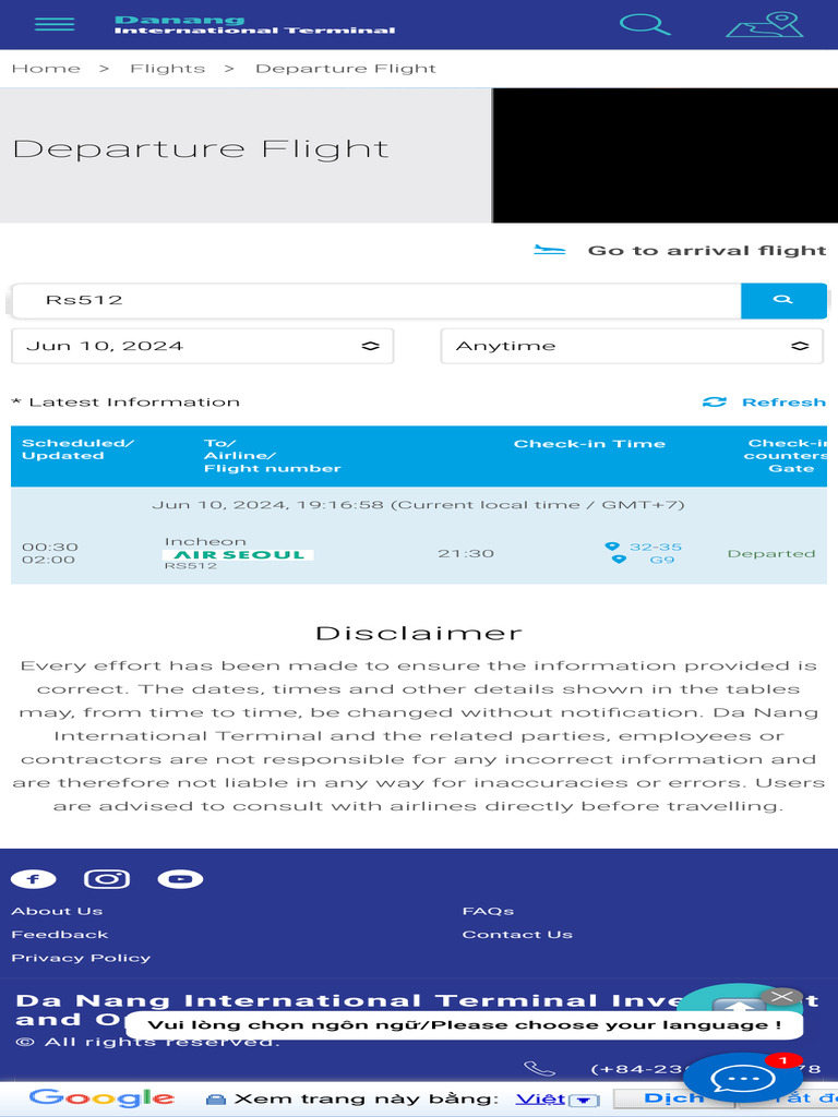 International Depature Flight DAD Airport | PDF