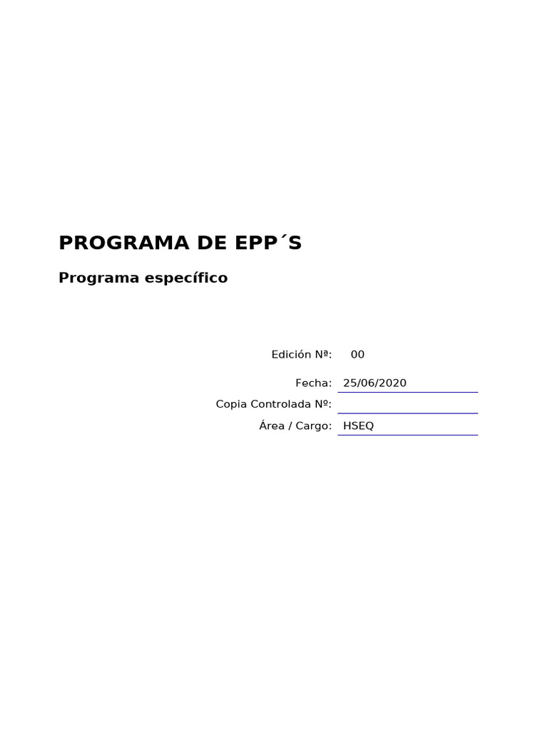 Programa de Epp S | PDF