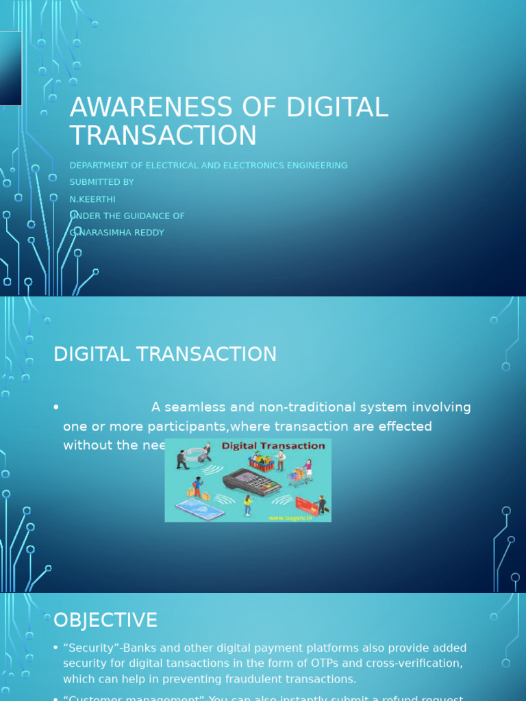 Awareness of Digital Transaction | PDF | Point Of Sale | Service Industries