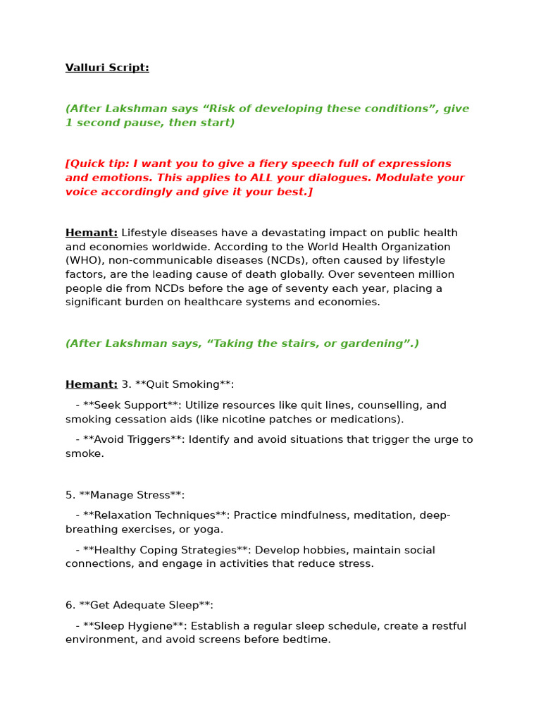 Valluri Script | PDF | Self-Improvement | Wellness