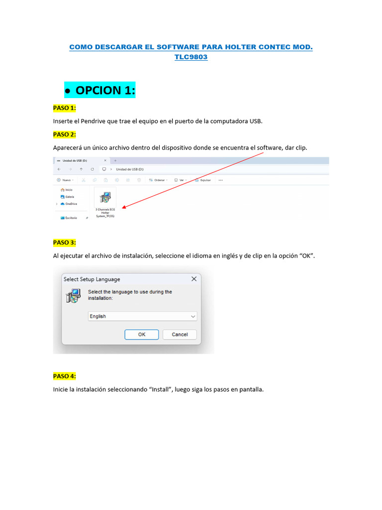 Guia de Instalacion de Software Holter Contec TLC9803 | PDF