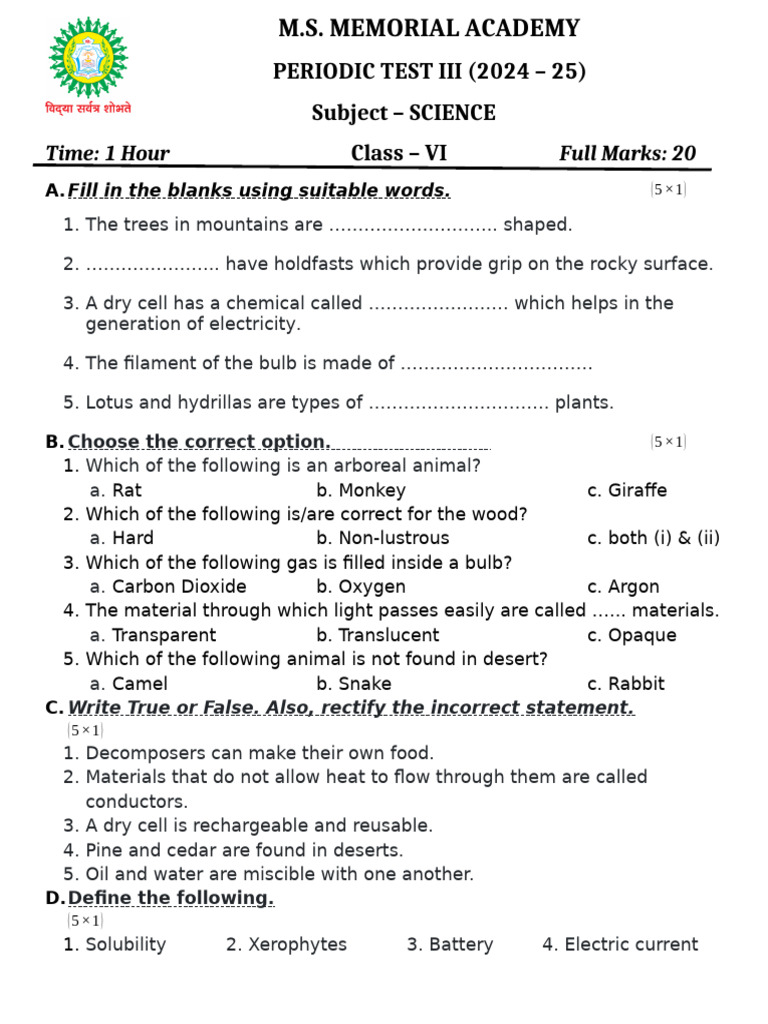 Science Pt3 Vi Pdf Home And Garden Science And Mathematics