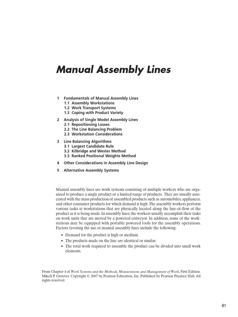 Manual Assembly Lines | PDF | Oven | Transport