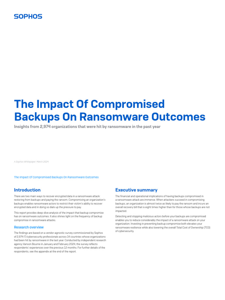 Compromised Backups & Ransomware | PDF | Ransomware | Backup