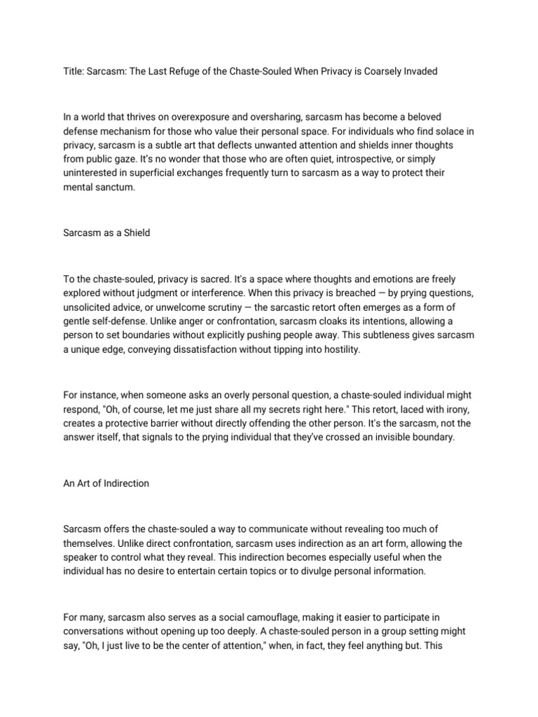Sarcasm: A Shield for Privacy Seekers | PDF