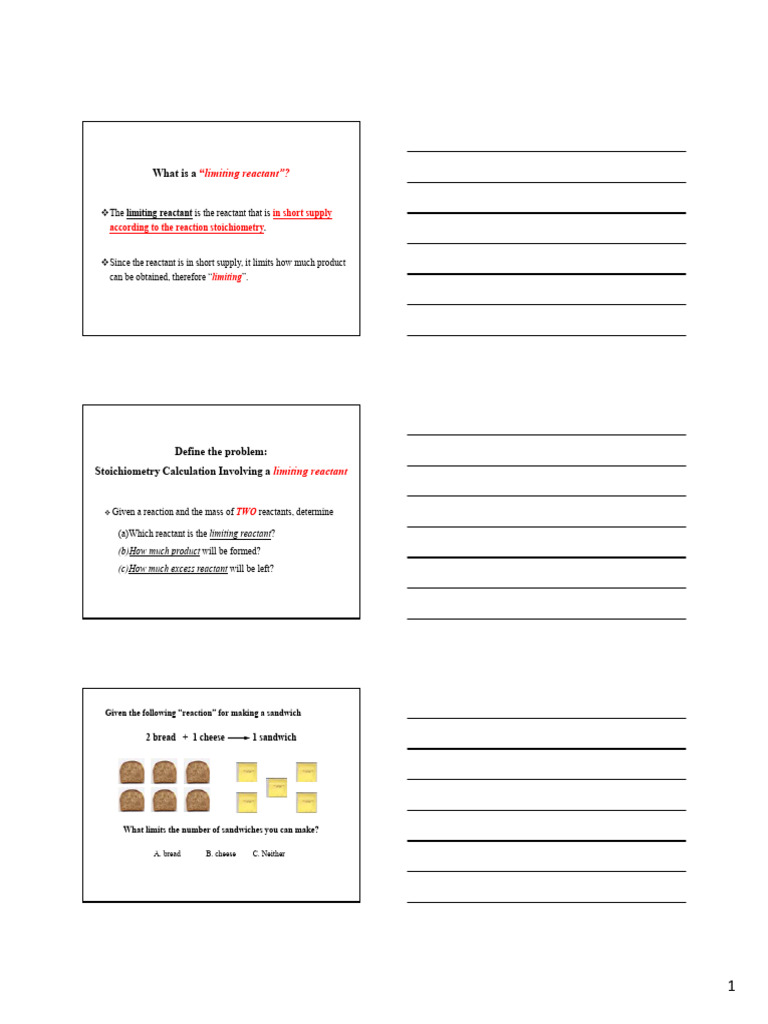 Chap+04 Pt2a Stoichiometry+with+limiting+reactant Sandwich+analogy ...