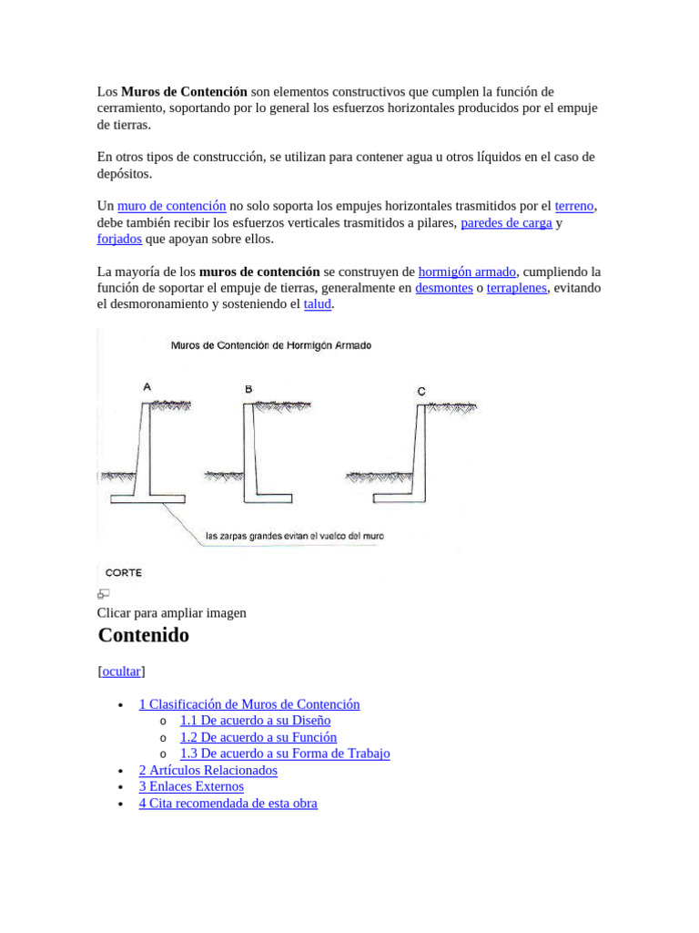 Los Muros de Contención Son Elementos Constructivos Que Cumplen | PDF | Hormigón | Perforación