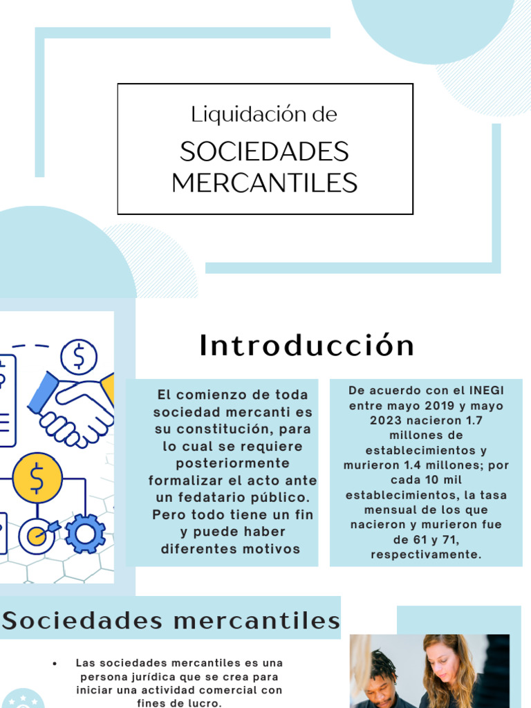 Presentacion Liquidación de Sociedades Mercantiles | PDF | Liquidación | Sociedad de ...