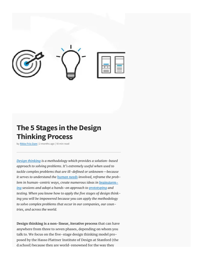The 5 Stages in The Design Thinking Process IxDF | PDF | Design ...