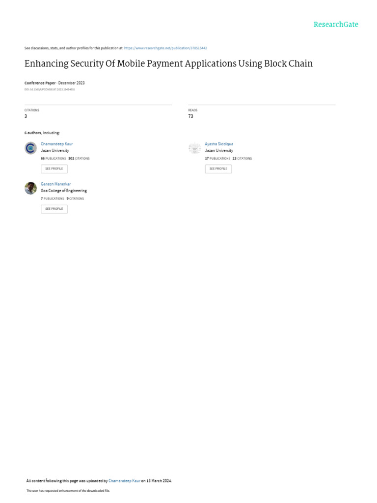 Mobile Payment Security with Blockchain | PDF | Public Key Cryptography ...