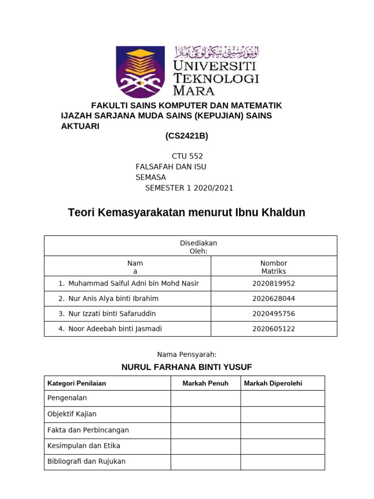 3 Contoh Tugasan Kertas Kerja | PDF | Ilmu Sosial