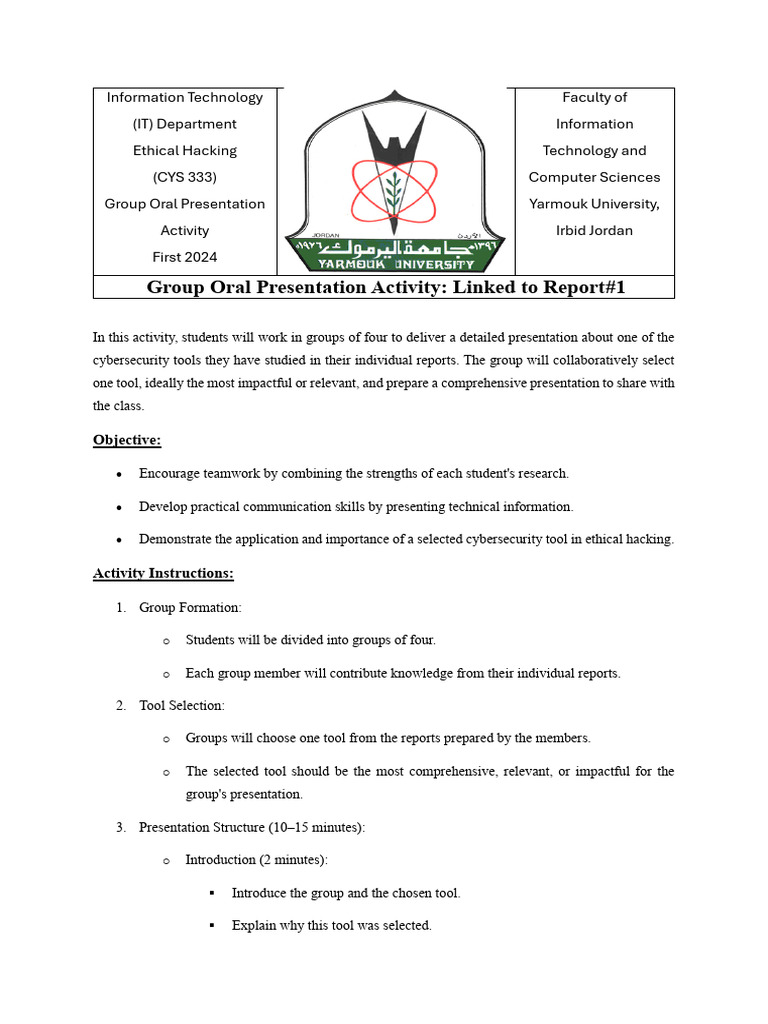 Group Oral Presentation Activity | PDF | Human Communication ...