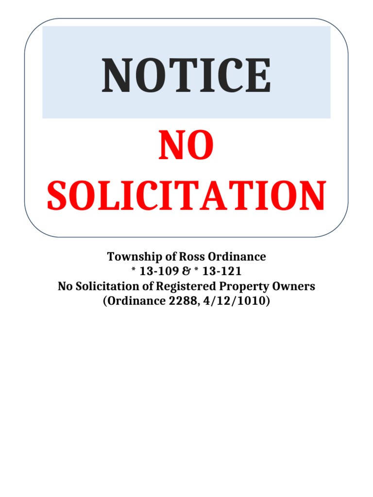 No Solicitation Sign | PDF