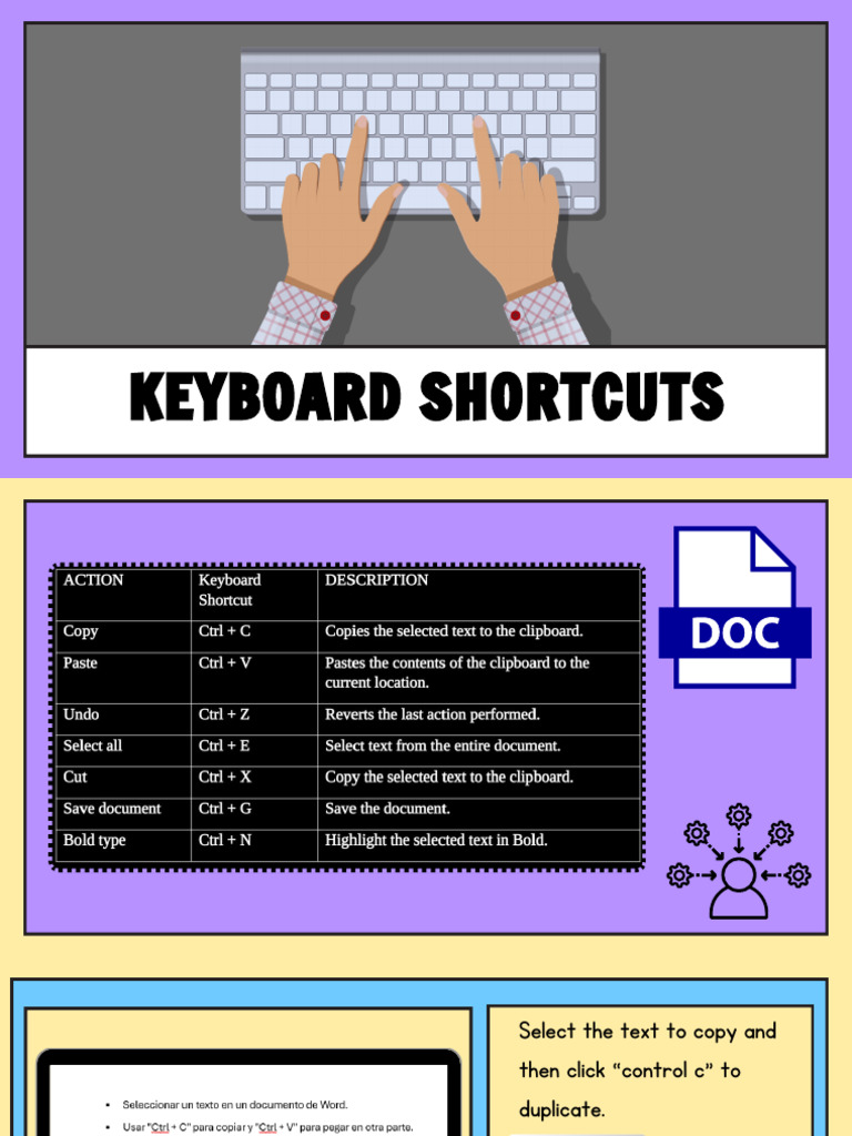 Keyboard Shortcuts Technology Presentation in Colorful Key Illustration ...