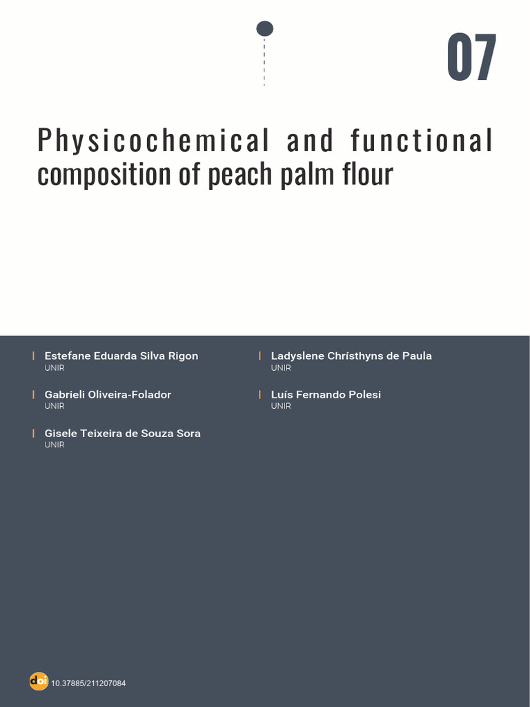 Physicochemical and Functional Composition of Peach Palm Flour | PDF ...