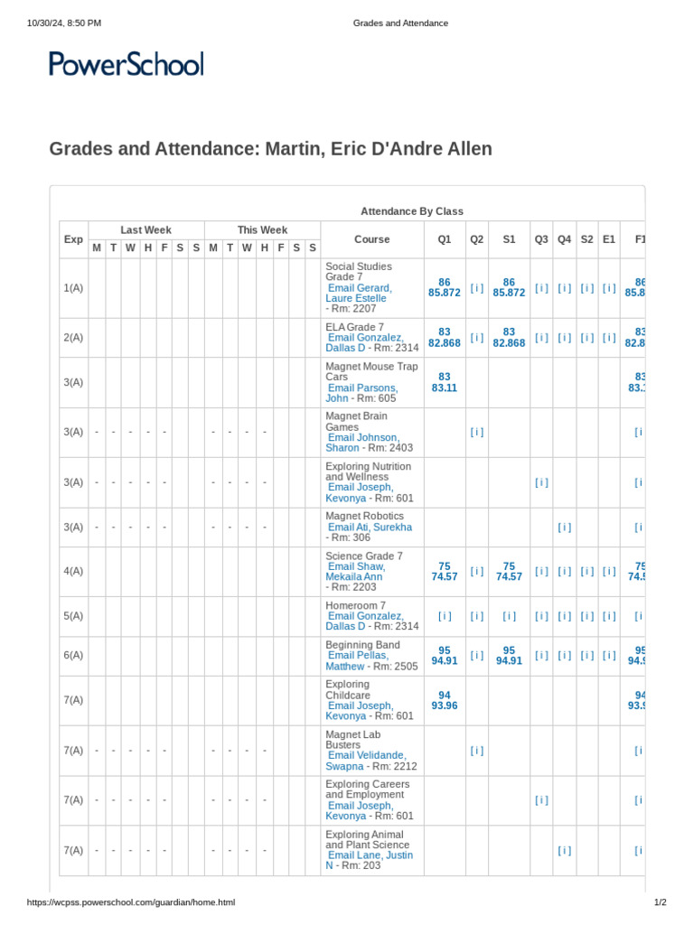 Grades and Attendance | PDF