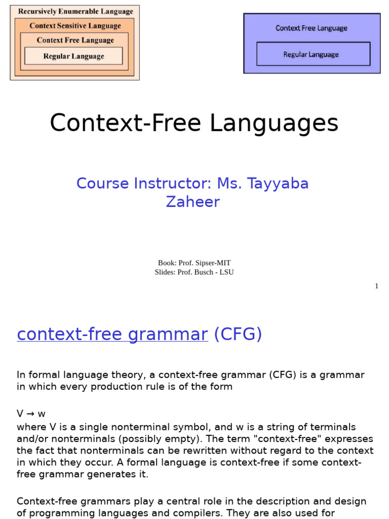 Context-Free Grammar Overview | PDF | Automata Theory | Verb