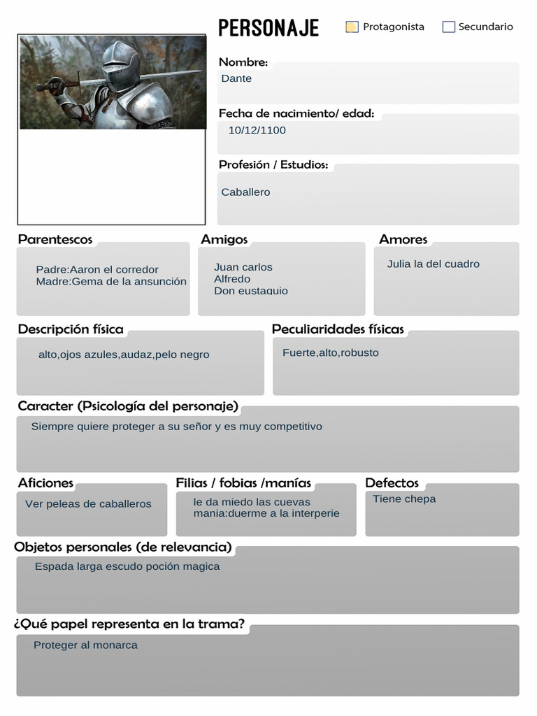 Ficha de Personaje | PDF