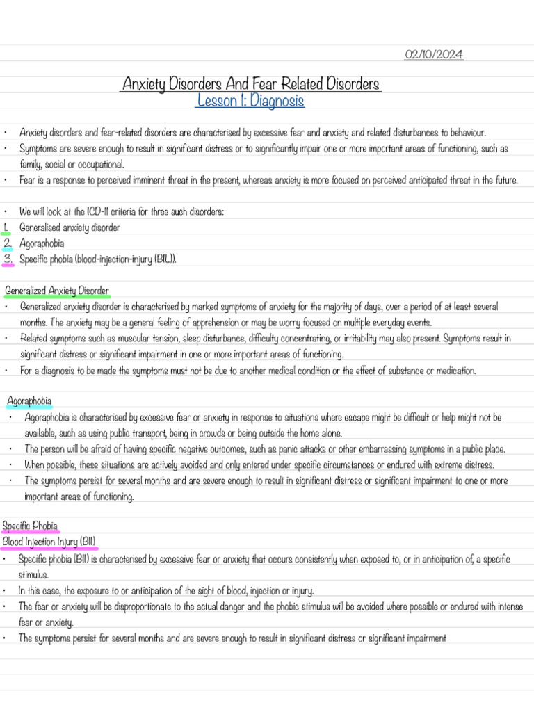 Anxiety - Fear & OCD | PDF | Obsessive–Compulsive Disorder | Phobia