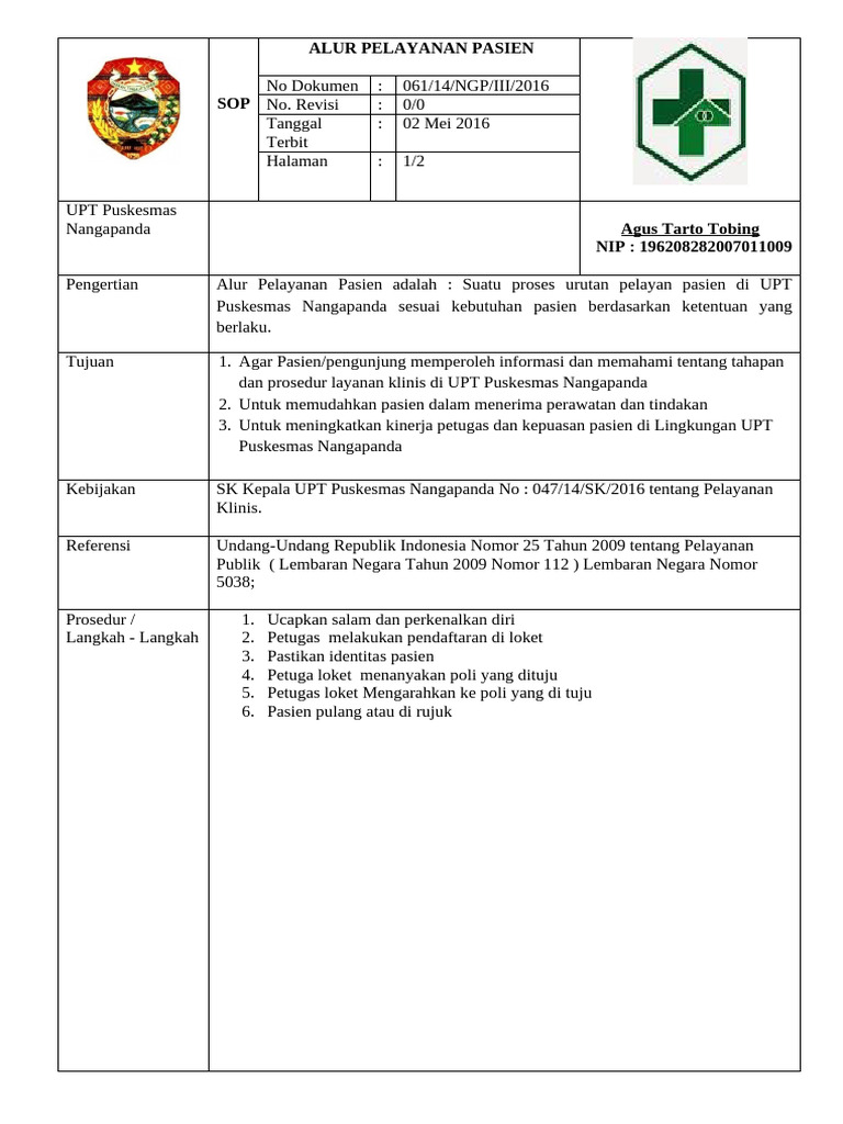 Sop Alur Pelayanan | PDF