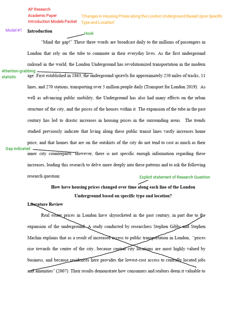 AP Research Academic Paper Introduction Models Packet Revised To 5 ...