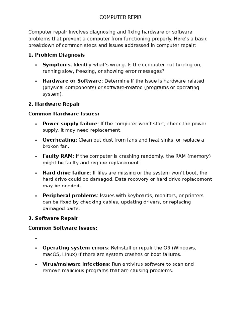 computer repair | PDF | Computer Virus | Malware