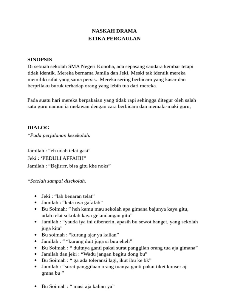 Naskah Drama P5 Kelompok 4 | PDF