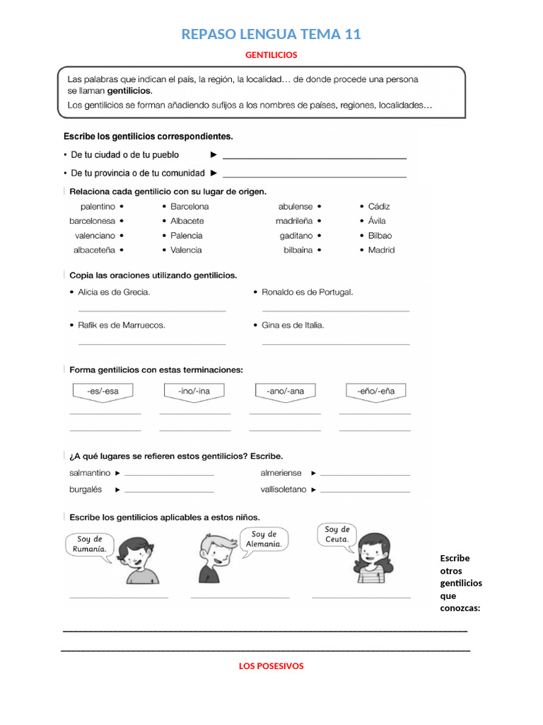 Repaso de Lengua: Tema 11 | PDF