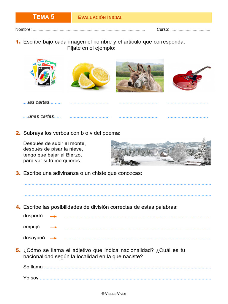 Lengua 3 Ev T5 | PDF