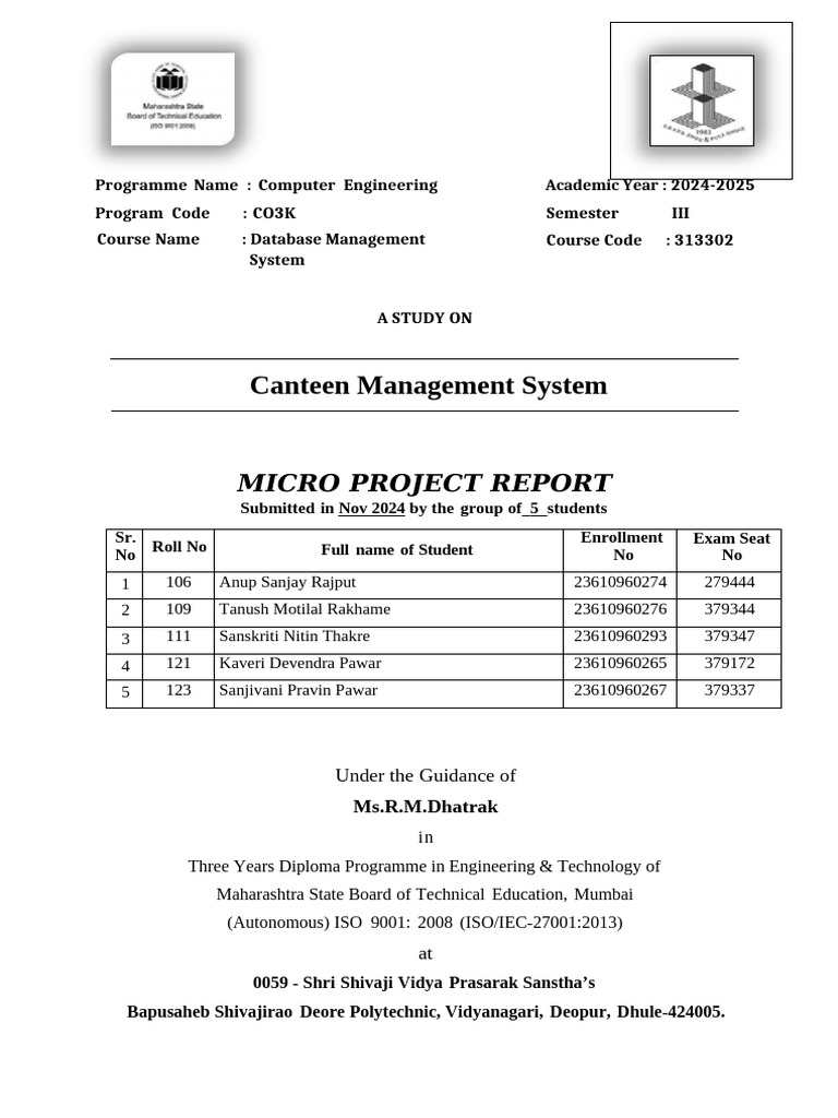 DBMS Report | PDF | Payments | Databases DBMS Report | PDF | Payments | Databases