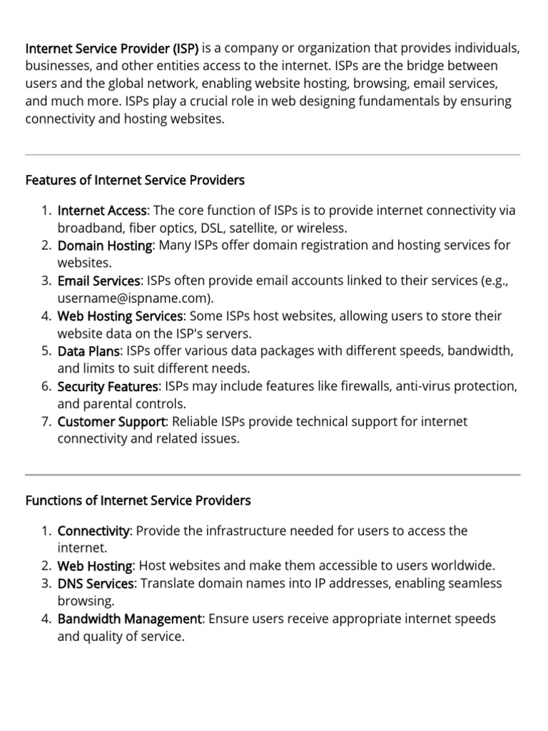 Internet Service Provider | PDF | Internet Service Provider | Websites