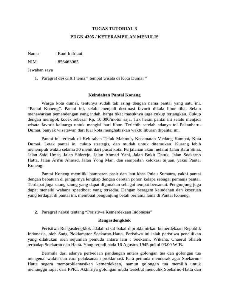 TUGAS 3 KETERAMPILAN MENULIS | PDF