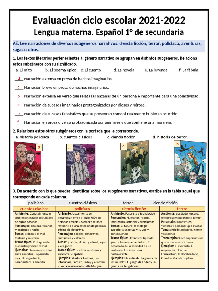 Evaluación Del Aprendizaje Solucionario | PDF | Narración | Suspense ...