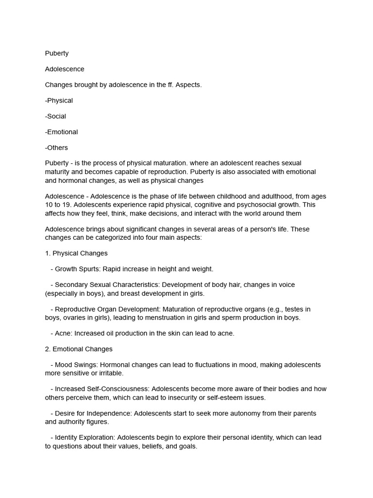 Puberty-and-Adolescence | PDF | Adolescence | Human Development