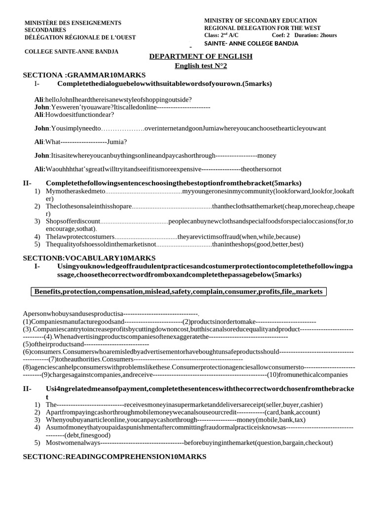 E2 2nde | PDF | Economies | Market (Economics)