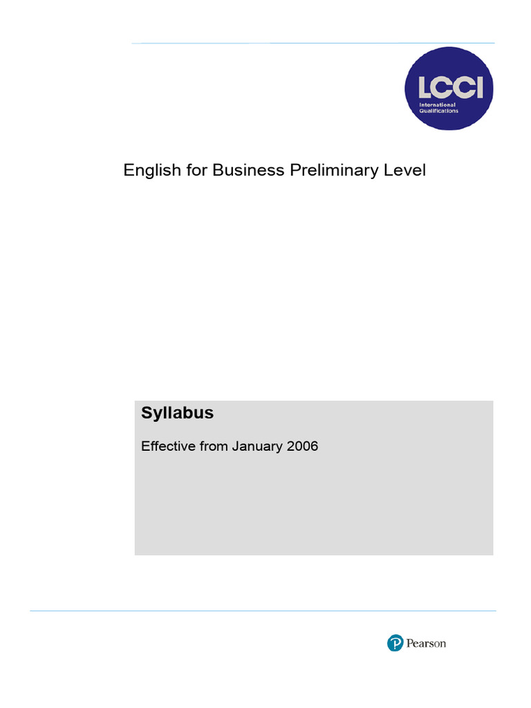 Eng For Bus Preliminary Level April 2012 | PDF | Adjective | Pronoun