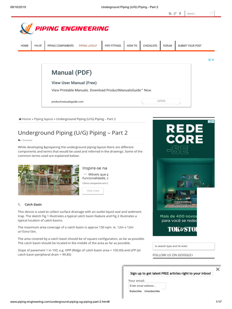 Underground Piping (U - G) Piping - Part 2 | PDF | Storm Drain ...