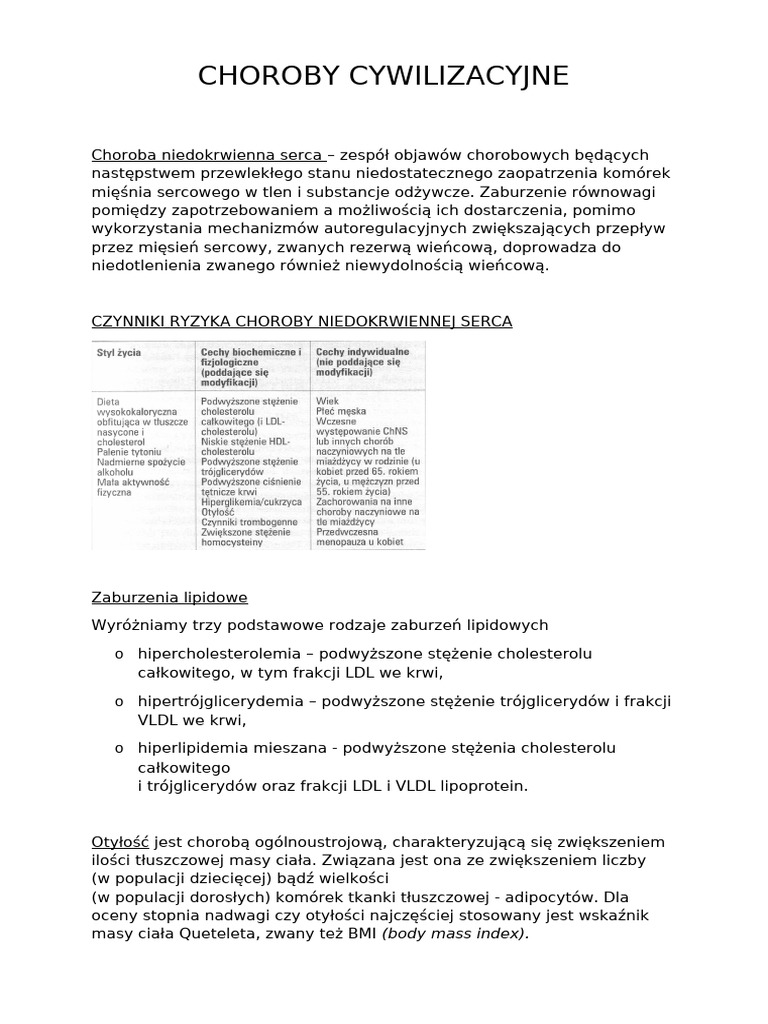 Choroby Cywilizacyjne | PDF