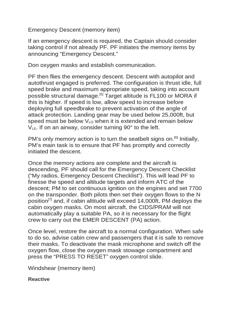 Emergency Descent | PDF | Takeoff | Aeronautics