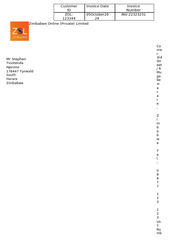 Zol Invoice For MR Ngoroma | PDF | Public Finance | Payments