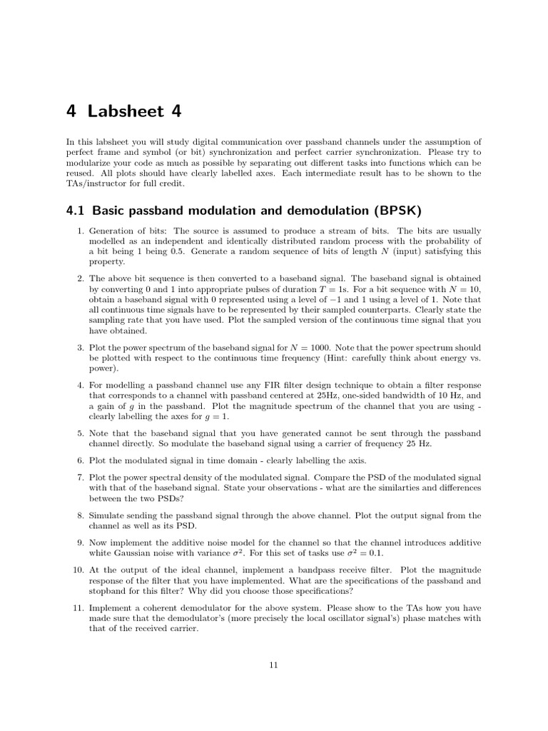 Labsheet_4 | PDF | Bandwidth (Signal Processing) | Modulation