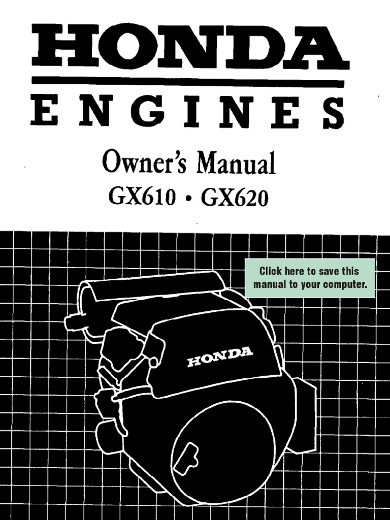 Honda GX610 Owners Manual | PDF | Gasoline | Throttle