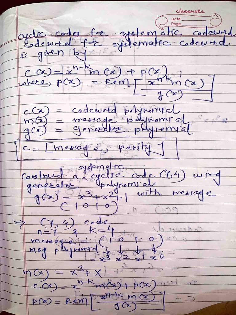 Cyclic Code (Numerical) | PDF