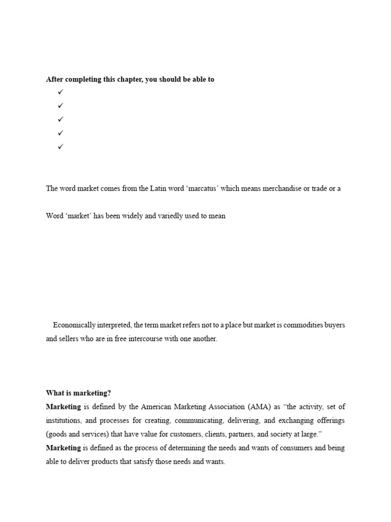 Understanding Markets and Marketing Concepts | PDF | Marketing | Market ...