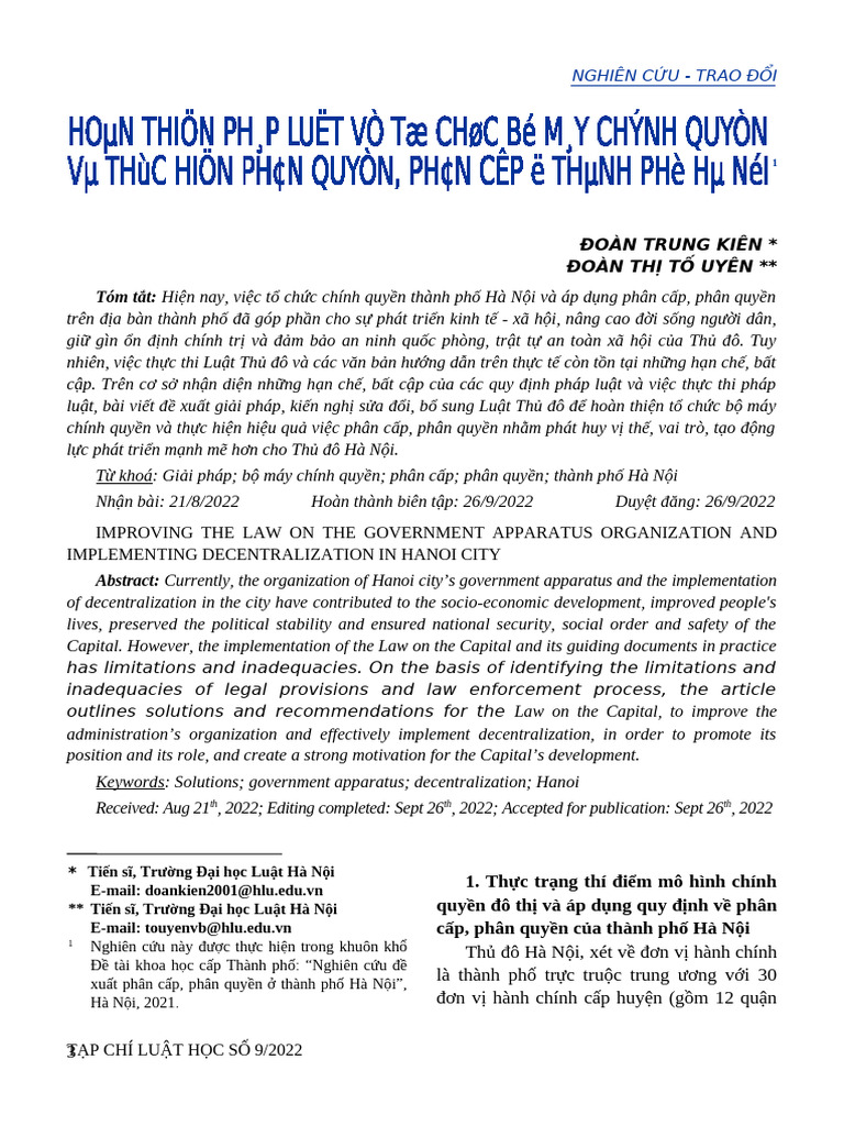 01 - Doan Trung Kien, Doan Thi To Uyen - de Tai | PDF