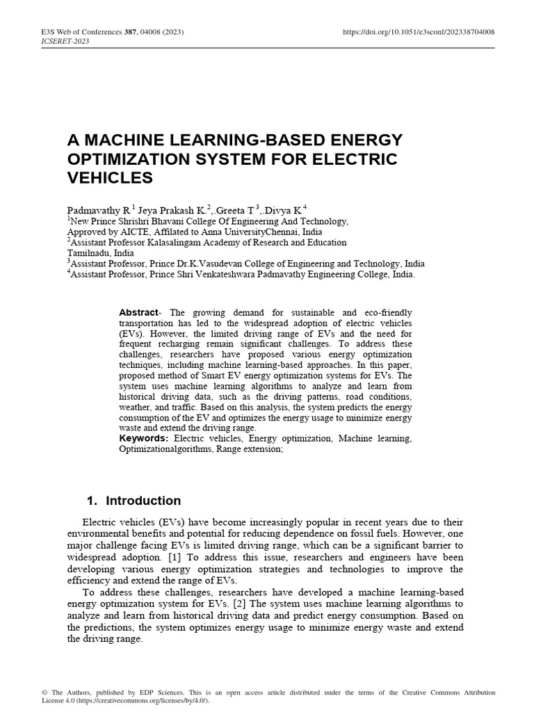 A Machine Learning-Based Energy Optimization Syste | PDF | Electric ...